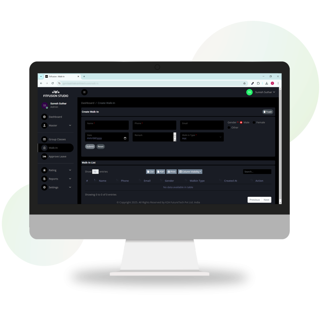 Developed By AppAspect - Gym Management System